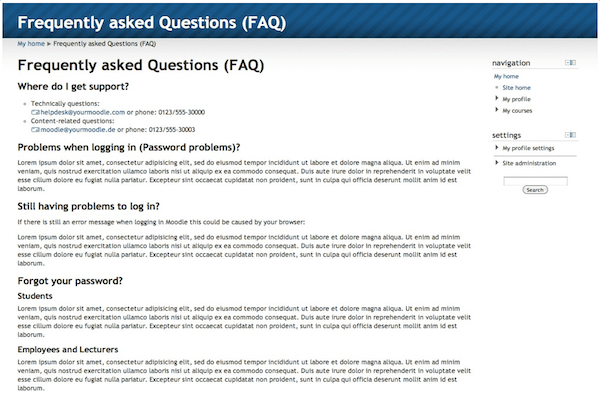 Moodle Static Pages plugin updated - ElearningWorld.org