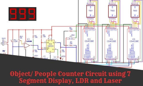 7 Segment Counter Display Circuit Using Ic 555 And Cd4033