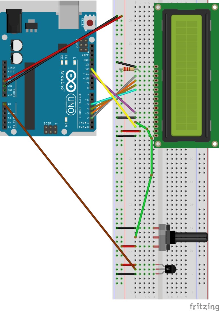 LCD Temperature Alert System with Arduino – Eli the Computer Guy