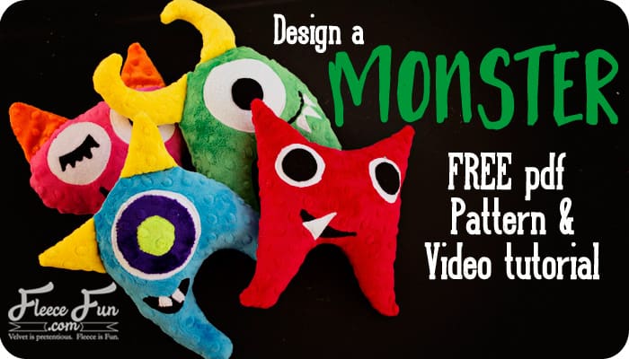 Monster Softie Pattern (Free with video tutorial) ♥ Fleece Fun
