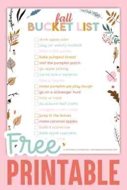 2020 Fall Bucket List Printable Activities Happiness Is Homemade