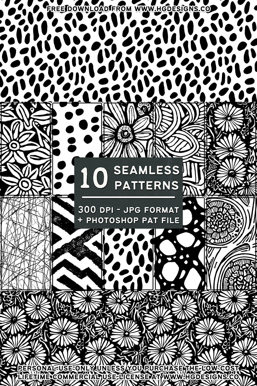 Free Download: Seamless Tiling Pattern Set – HG Designs