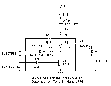 Dynamic Mic Preamp Schematic - Circuit Diagram