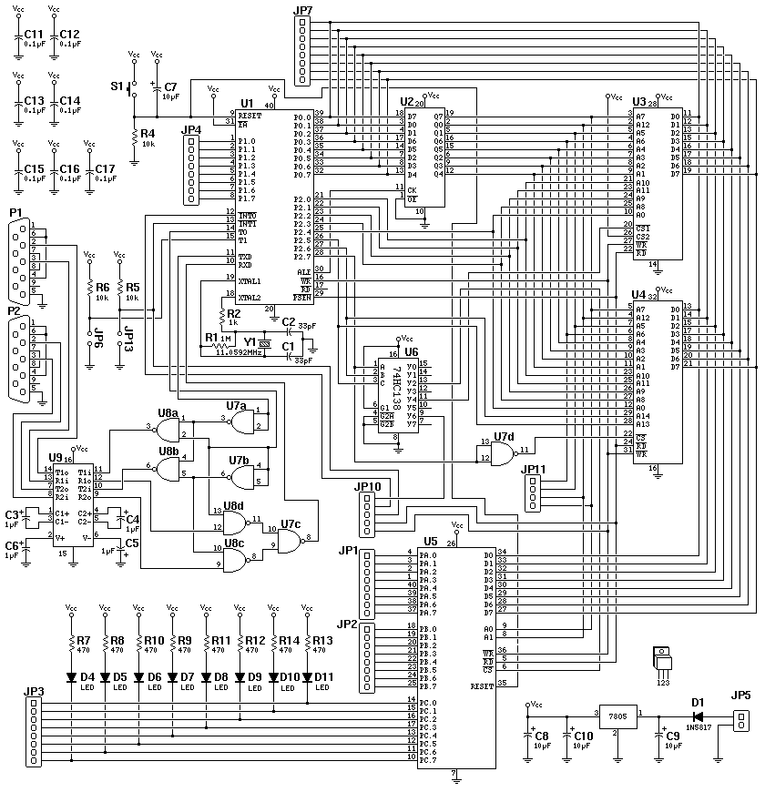 8051 Microcontroller Schematic Diagram