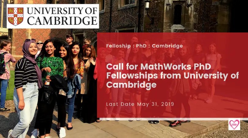 Call for MathWorks PhD Fellowships from University of Cambridge - iLovePhD