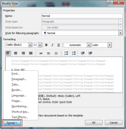 Change Default Template Word