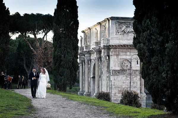Religious Wedding Ceremony on Palatine Hill Roman Forum Rome