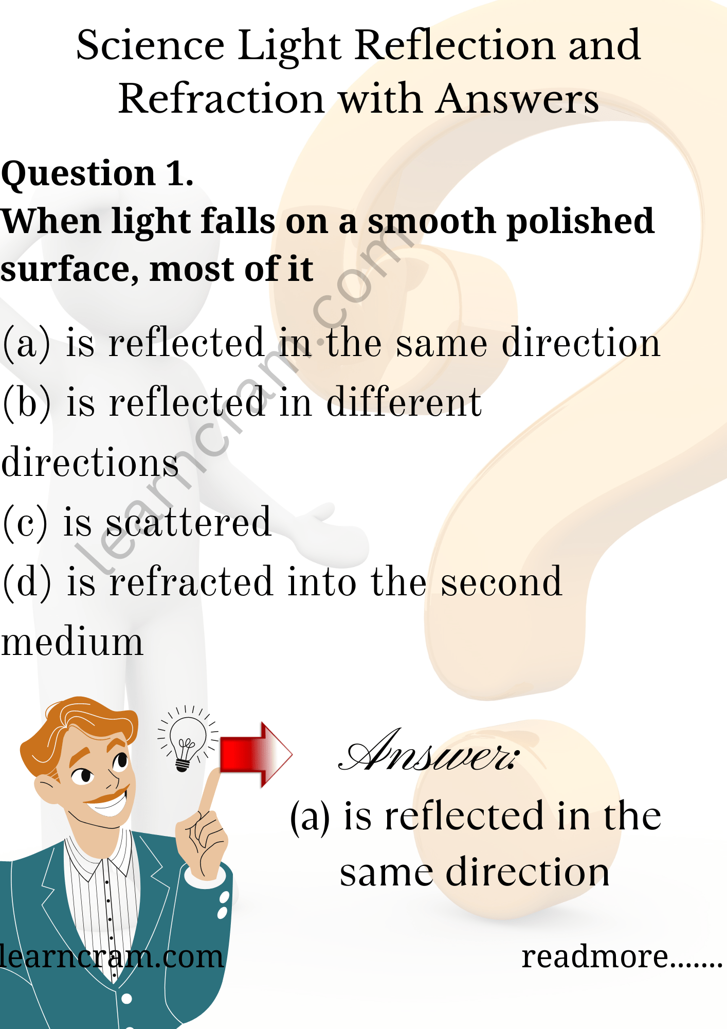 Mcq Questions For Class 10 Science Light Reflection And Refraction With