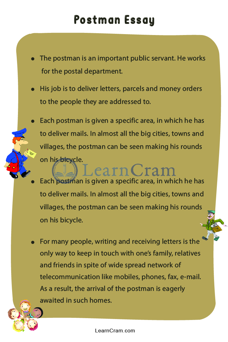 Postman Essay | Essay on Postman for Students and Children in English ...