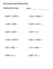 Printable 6Th Grade Math Worksheets