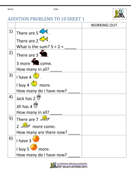 1St Grade Math Word Problems