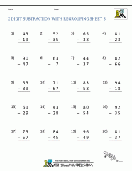 3 Digit Subtraction Worksheets Without Regrouping