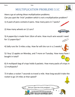 3Rd Grade Multiplication And Division Word Problems
