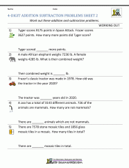 3Rd Grade Addition And Subtraction Word Problems