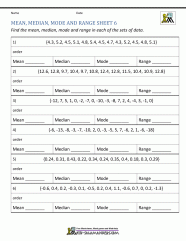 Mean Mode Range And Median Worksheets Printable Word Searches