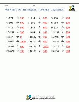 Rounding To Nearest 100 Worksheet