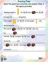 Money Word Problem Worksheets