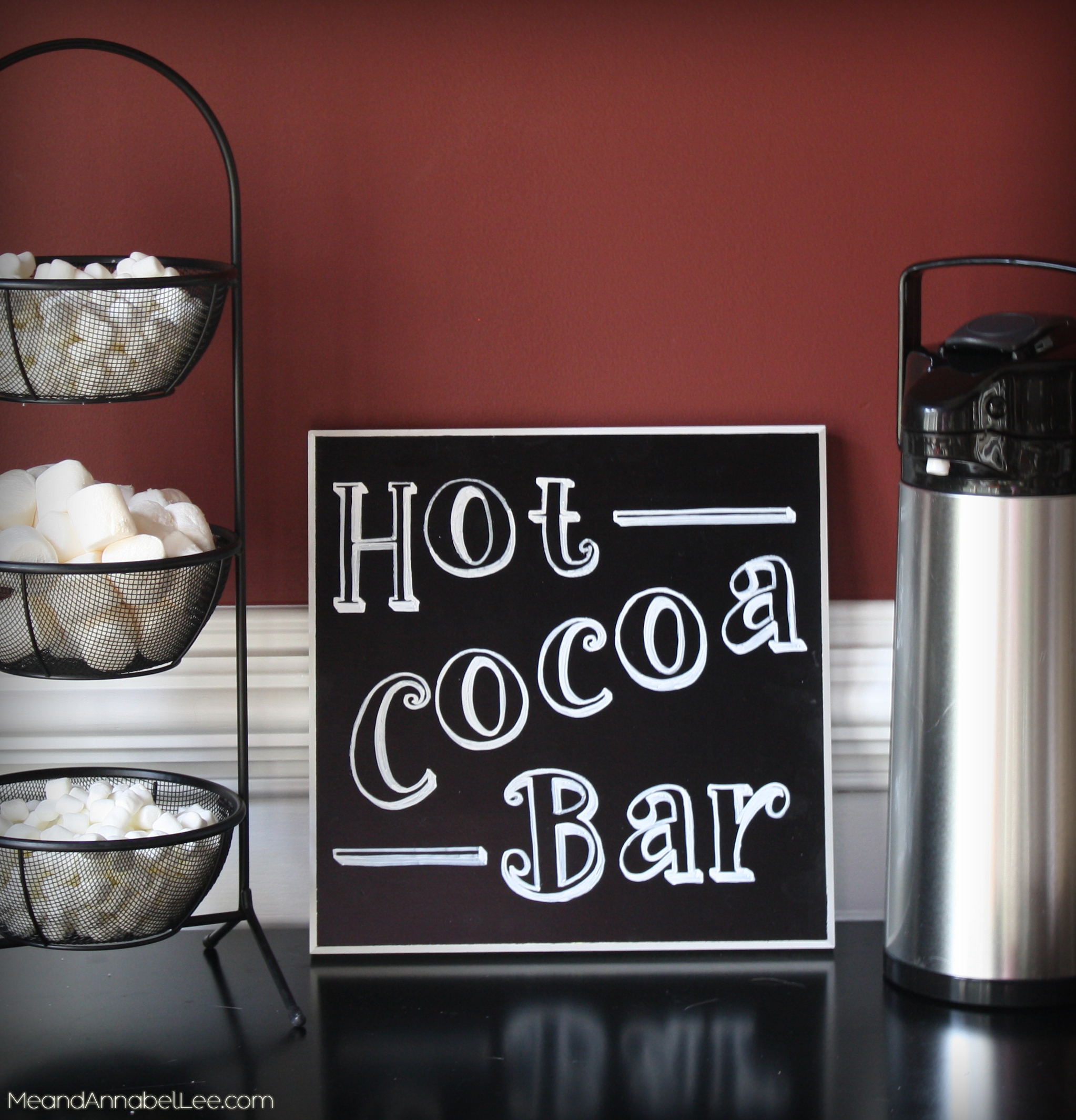DIY Hot Cocoa Bar Chalkboard Sign Trash To Treasure Me And Annabel Lee diy-hot-cocoa-bar-chalkboard-sign-trash-to-treasure-me-and-annabel-lee