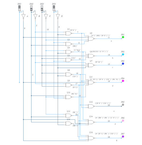 7 Segment Display Circuit Using Logic Gates 7 Segment Display Circuit Using Logic Gates