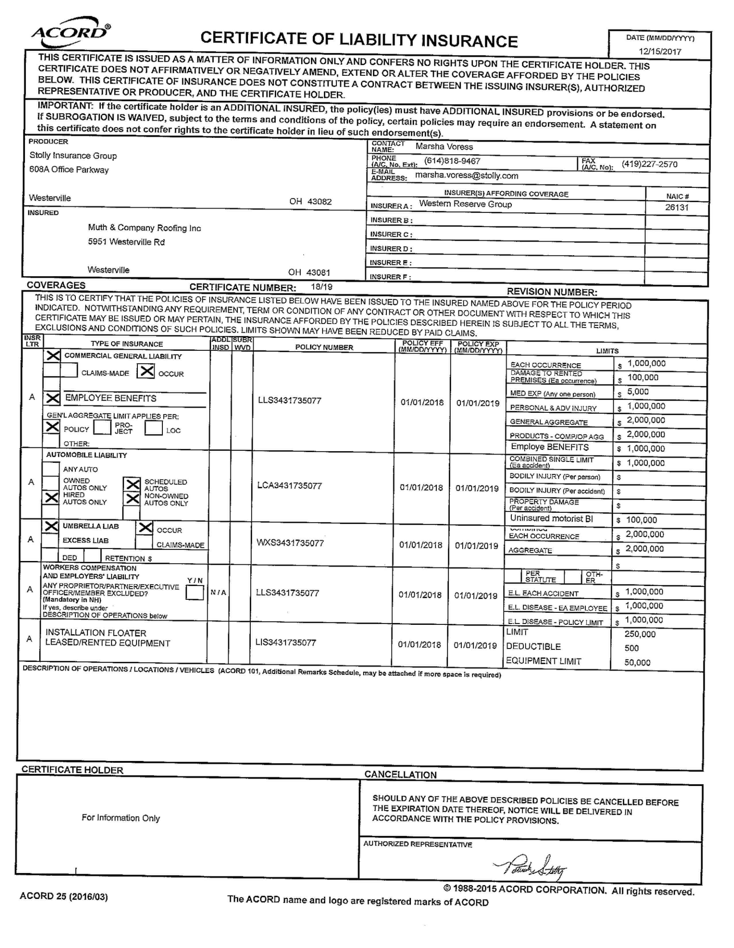 Ohio Dept Of Insurance License - Financial Report