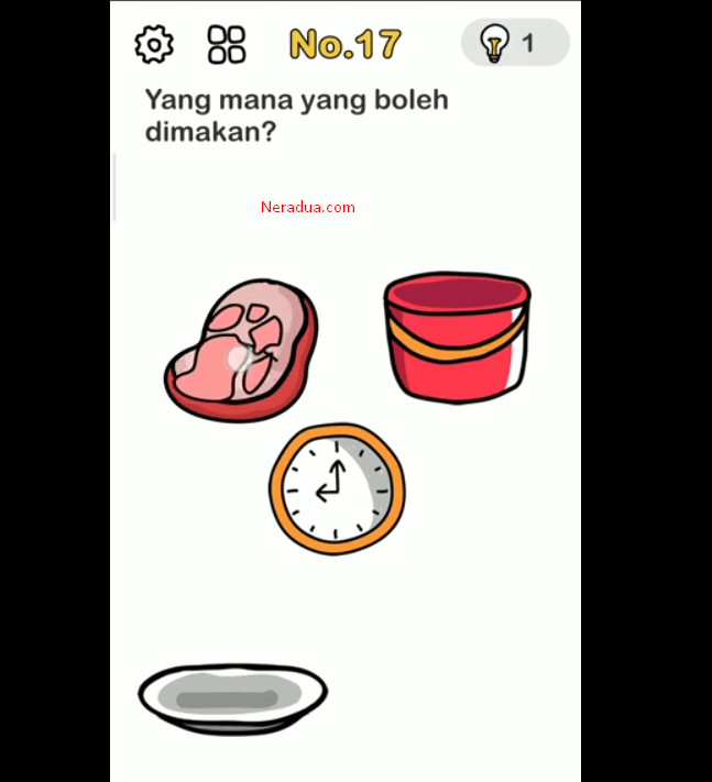 Brain Out Level 17,Pertanyaan,Yang mana yang boleh dimakan? | NERADUA