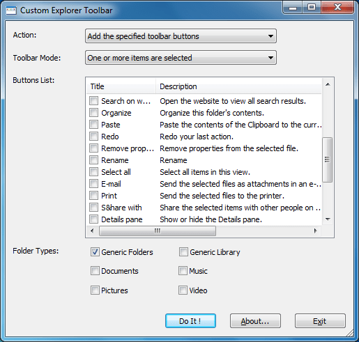 Customizing Windows Explorer Toolbar in Windows 7 - NEXTOFWINDOWS.COM
