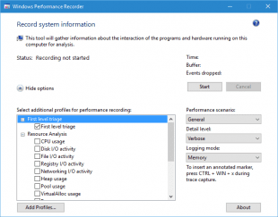 Windows 10 Comes With Windows Performance Recorder (WPR.exe) Built In ...