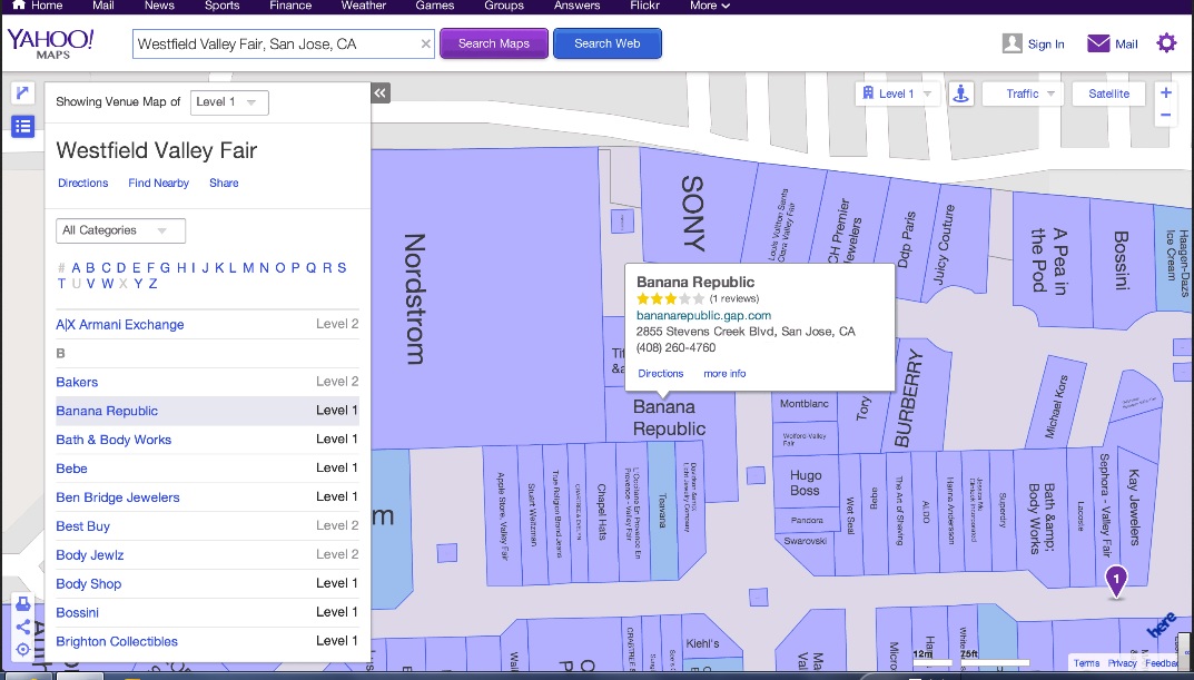 Yahoo now using indoor maps data from Nokia's HERE Maps. | Nokiapoweruser
