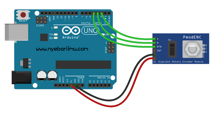 Tutorial Arduino mengakses module Rotary Encoder