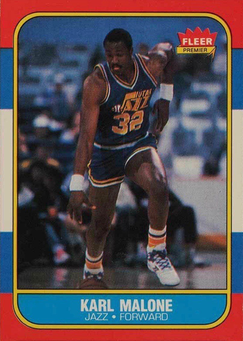 1986 Fleer Karl Malone Rookie Card CARDOLOP 1986-fleer-karl-malone-rookie-card-cardolop