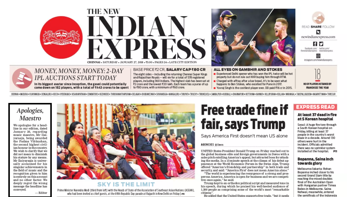 After massive backlash, newspaper issues a front page apology for ...