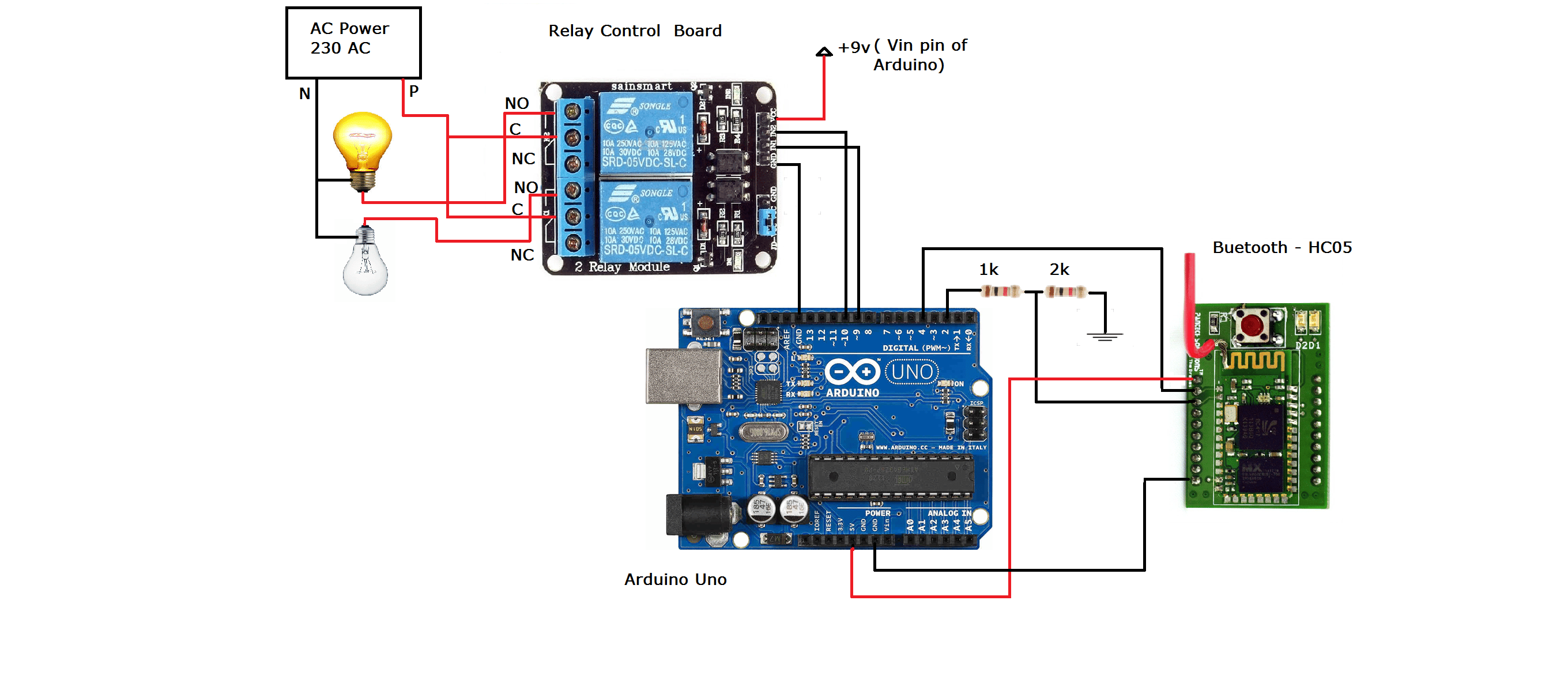Voice Controlled Home Automation Using Arduino Circuit Diagram