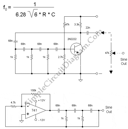 Transistor Rc Phase Shift Oscillator Circuit
