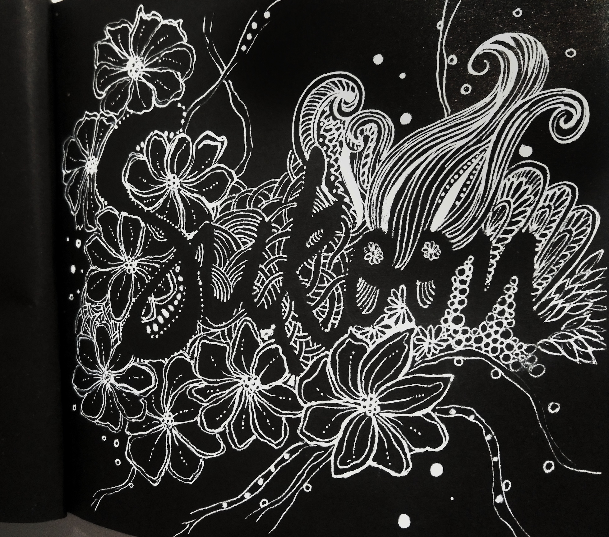 6 White Pen Drawings | Art Ideas | Creativity & Hobby