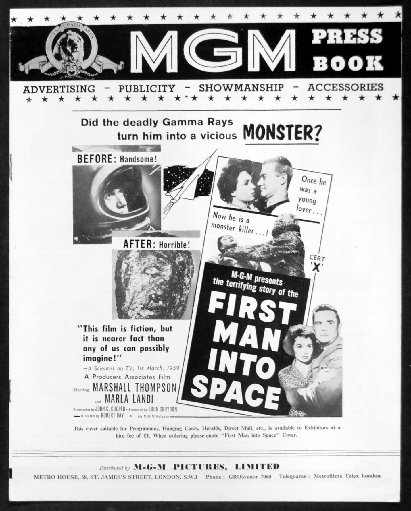 FIRST MAN INTO SPACE | Rare Film Posters