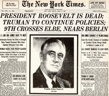 Commemorating the death of President Roosevelt and his role in finding ...