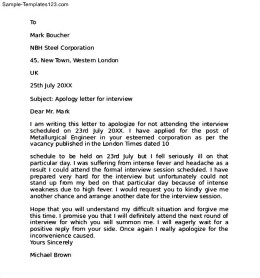 How To Write An Apology Letter For Missing An Interview Abbeye Booklet