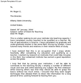 How To Write A Letter Of Intent For Teaching Job Allingham Script