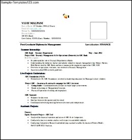 Mba Resume Format For Freshers In Word Cv Format For Mba Freshers 