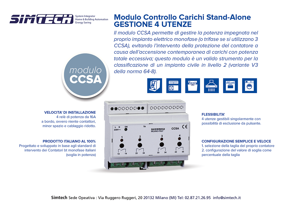Modulo Controllo Carichi Stand-Alone CCSA
