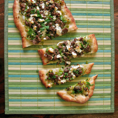 Lamb Flatbread with Feta and Mint - SippitySup