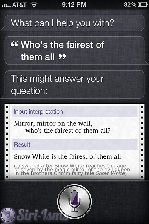 Siri Siri On the Wall, Who Is The Fairest One Of All? Siri Siri On the Wall