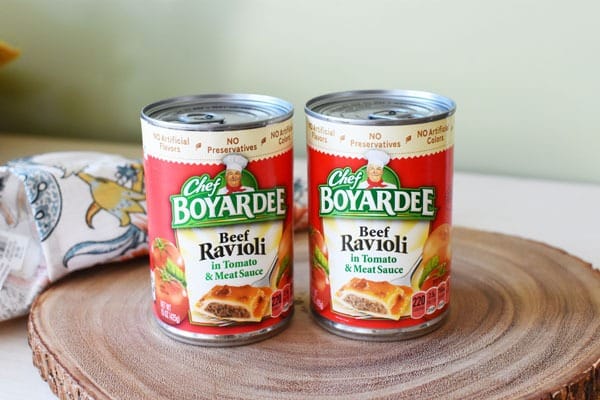 Upgraded Chef Boyardee Cheesy Ravioli Bake