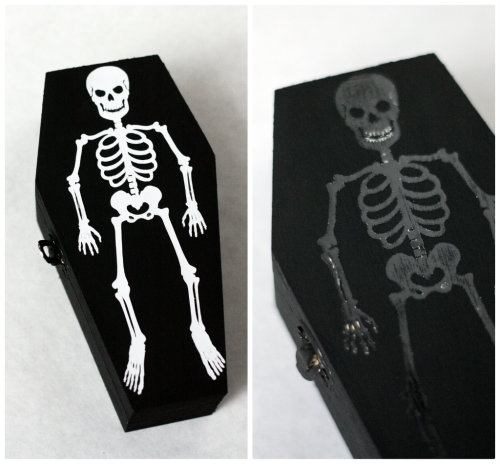 Glitter Skeleton Coffin Boxes | Skip To My Lou