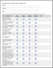 Student Self Evaluation Template Printable Word Searches
