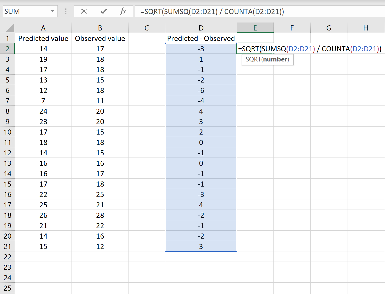 how-to-calculate-rmse-in-excel-calculator-ghw