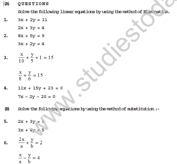 Linear Equations Worksheet Class 10 Cbse - Tessshebaylo