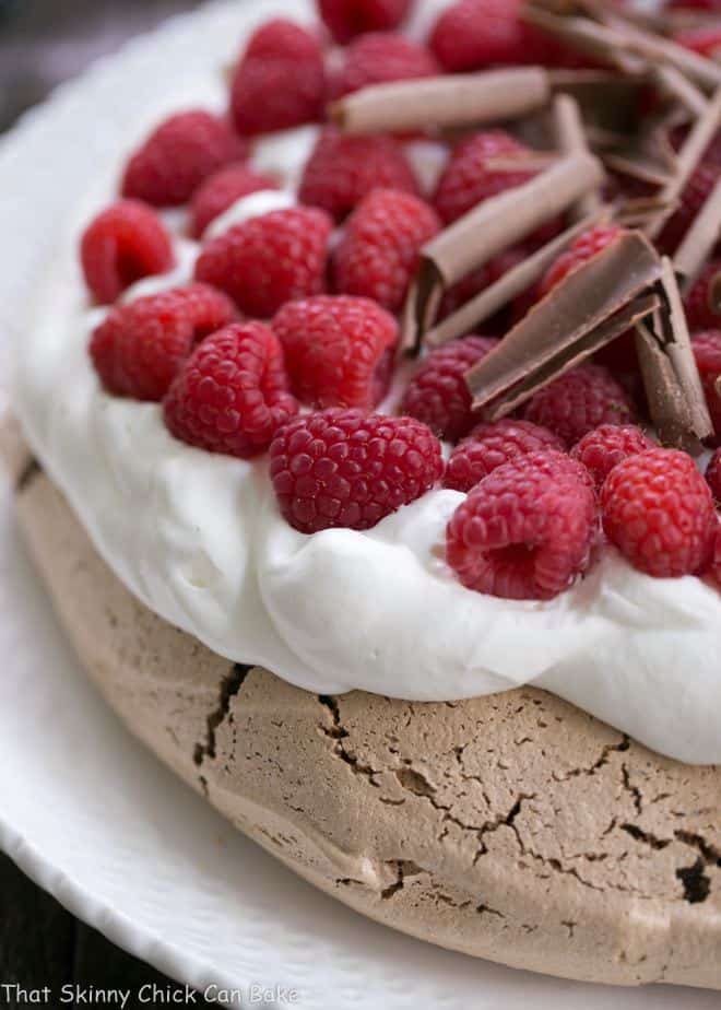 Chocolate Raspberry Pavlova - That Skinny Chick Can Bake