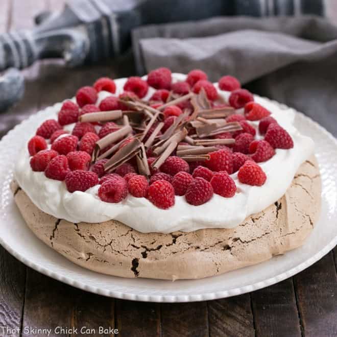Chocolate Raspberry Pavlova - That Skinny Chick Can Bake