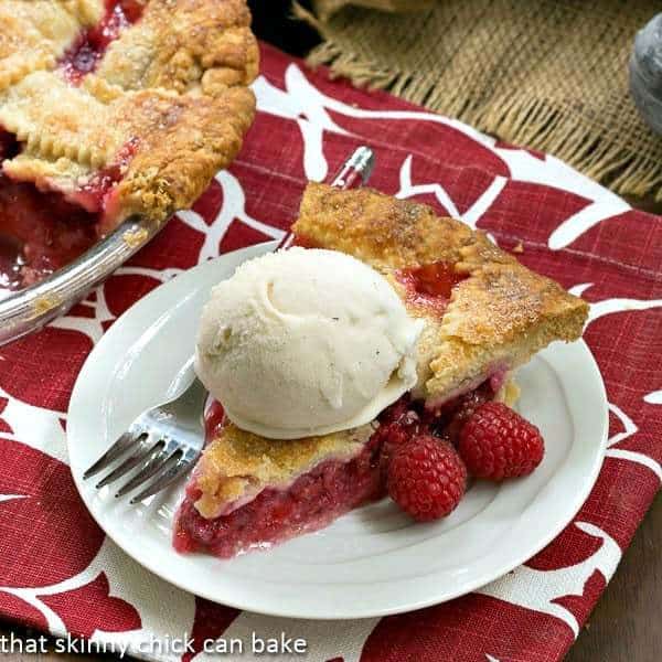Lattice Topped Raspberry Pie - That Skinny Chick Can Bake